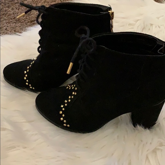 Charming Charlie | Shoes | Charming Charlie Black Studded Booties ...